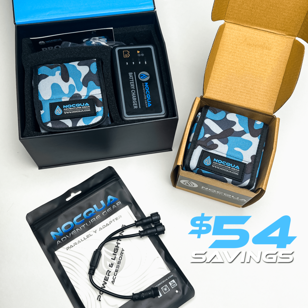 Nocqua Double Amp hour Bundle | Parallel Y adapter | Power Kit
